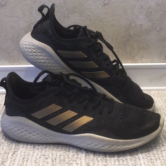 Shoes | Adidas Fluidflow Womens Bounce Black Gold Running Shoes ...